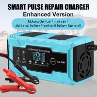 China 12V 8A 10A 12A 15A Automatic Intelligent Pulse Repair Battery Charger with Digital Display CE RoHS FCC for sale