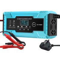 China 12V 8A 10A 12A 15A Automatic Intelligent Pulse Repair Battery Charger with Digital Display CE RoHS FCC for sale