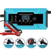 China Intelligent 12V 8A Automatic Lead Acid Battery Charger with LCD Display 110-240V Input for sale