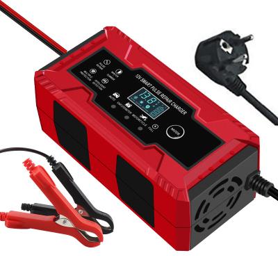 China Intelligent 12V 8A Lead Acid Battery Charger with 3-Stage Charging for Motorcycles Cars for sale
