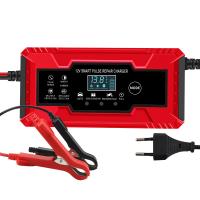 China Intelligent 12V 10A Car Motorcycle Battery Charger Pulse Repair LCD Display Smart Fast Charge Lead Acid for sale