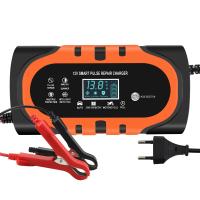 China 12V 10A Intelligent Pulse Repair Battery Charger 90% Efficiency Lead Acid for sale