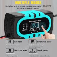 China 12V 6A 10A 15A 20A Car Motorcycle Lead Acid Battery Charger Smart Automatic for sale