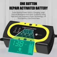 China Intelligent 12V 10A Pulse Repair Car Battery Charger for Lead Acid Battery 35-80AH for sale