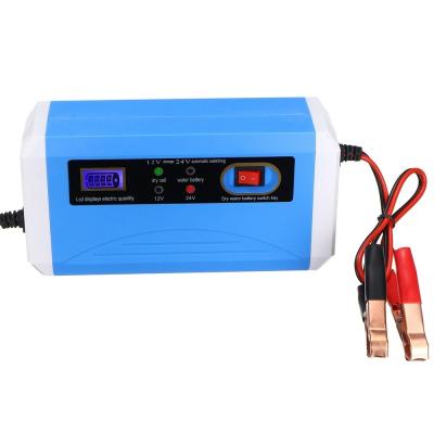 China 12V 24V 10A Intelligent Lead Acid Battery Charger with LCD Display for Car Motorcycle for sale
