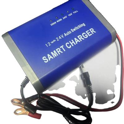 China 12V 24V 12A Intelligent Lead Acid Battery Charger with Pulse Repair for AGM Gel Wet Batteries for sale