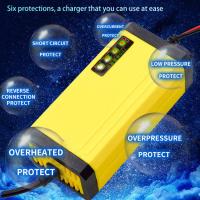China 12V 6A Pulse Repair Lead Acid Battery Charger with Temperature Compensation for 35-80AH Batteries for sale