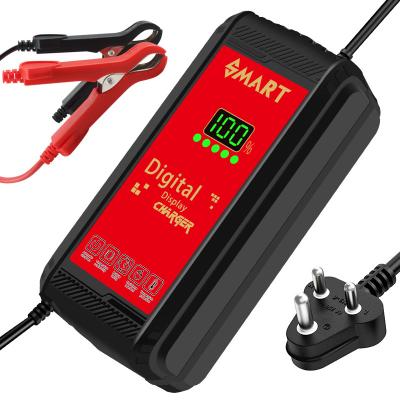 China 12V 8A 3-Stage Smart Lead-Acid Battery Charger for Motorcycle Car with Temperature Compensation for sale