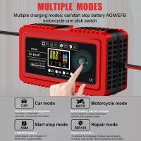 China 12V 12A 24V 6A Portable Smart Car Motorcycle Battery Charger with Fast Charging and SCP Function for sale