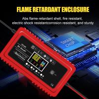 China Smart 7-Stage 12V 24V 12A Full Intelligent Car Battery Charger with LCD Display for sale