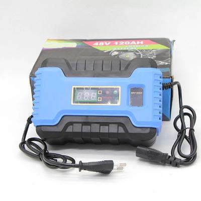 China 12V 6A Intelligent Pulse Repair Battery Charger for 4-120Ah Lead Acid Batteries for sale