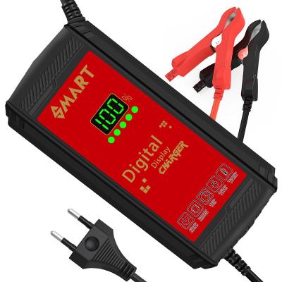 China Intelligent 12V 8A Lead Acid Battery Charger with Pulse Repair and Fireproof ABS Housing for sale