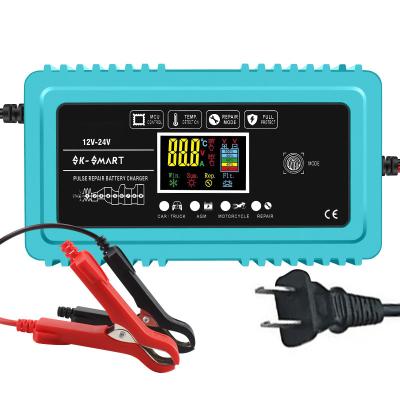 China Smart 7-Stage Auto Lead Acid Battery Charger 12V 6A 24V 3A for LiFePO4 Lithium Motorcycle Battery for sale