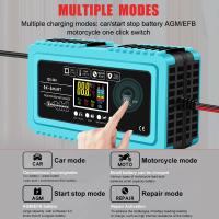 China Intelligent 12V 24V 12A Lead Acid Battery Charger with Pulse Repair for Motorcycle Car for sale