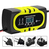 China 12V 10A Automatic Intelligent Lead Acid Battery Charger with LCD Display for Motorcycle Car for sale