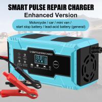 China Smart 12V 24V 8A 10A 20A 30A Pulse Repair Battery Charger for Motorcycle Car Lead Acid for sale