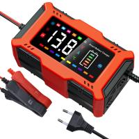 China 12V 8A Intelligent Car Battery Charger Color Touch Screen for Lead Acid and Lithium Ion Batteries 100-240VAC for sale