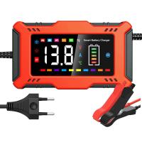 China 12V 8A Intelligent Car Battery Charger Color Touch Screen for Lead Acid and Lithium Ion Batteries 100-240VAC for sale