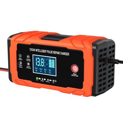 China 12V 10A 24V 5A Full Automatic Smart Car Battery Charger 7-Stage Pulse Repair for AGM GEL WET Lead Acid for sale