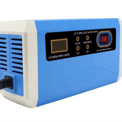 China Intelligent 12V 24V 10A 5A Universal Auto Battery Charger with Pulse Repair for Car Motorcycle Lead Acid Battery for sale