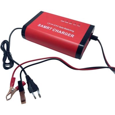 China 12V 24V 12A Full Automatic Smart Battery Charger with LCD Display for Lead Acid Batteries 35-200AH for sale