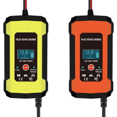 China 12V 6A Intelligent Pulse Repair Battery Charger for Lead Acid Motorcycle Car Battery 100-240V for sale