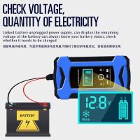 China Intelligent 12V 8A Lead Acid Battery Charger with Pulse Repair for Car Motorcycle for sale