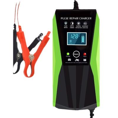 China Intelligent 12V 10A Automatic Pulse Repair Battery Charger for Car Motorcycle Lead Acid for sale