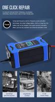 China Intelligent 12V 8A Lead Acid Battery Charger with Pulse Repair for Car Motorcycle LCD Display for sale