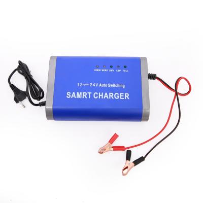 China 12V 24V 12A Smart Lead Acid Battery Charger 220V for Motorcycle Electric Tricycle 85% Efficiency for sale