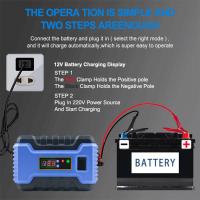 China Intelligent 12V 6A Lead Acid Battery Charger for AGM Gel Motorcycle Car with 3 Stage Charging for sale