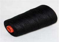 China Recycled Black Spun Polyester Yarn High Tenacity For Knitting Fabric Or Clothes for sale