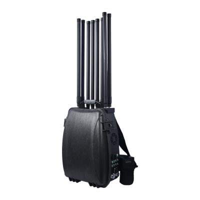 China WS08 Backpack Mounted Plastic Anti Drone Device 8 Channel 50W 25AH for sale