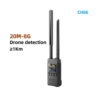 China CH06 Handheld Drone Detector 20MHz-8GHz 3-5km Detection Range 15h Battery Life for sale