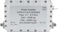 China RF Power Amplifier 0.1-6.2 GHz 55 dB Gain 47 dBm Saturation Power 24V DC Stainless Steel SMA for sale