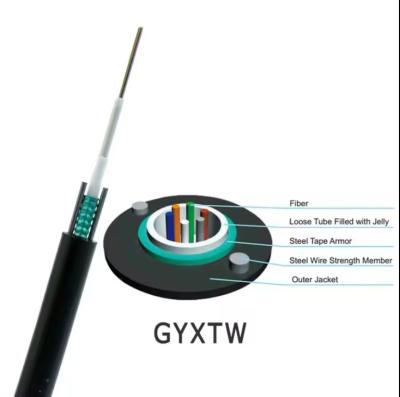 China Outdoor Fiber Optic Cable GYXTW 12 Core Uni-Tube Light Aerial Armored  Single Mode for sale
