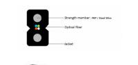 China 4 Cores Indoor FTTH Drop Cable GJXH/GJXFH Bow-Type  Steel/FRP Strength member for sale