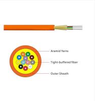 China Indoor 48 Core Yellow Single Mode Tight Buffer Fiber Optic Cable for sale