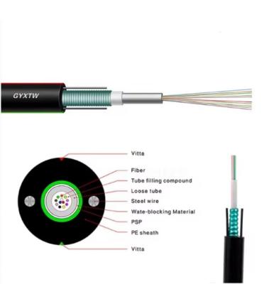 China Outdoor  Aerial  Armored Fiber Optic Cable with G652D GYXTW 2-12 Core for sale