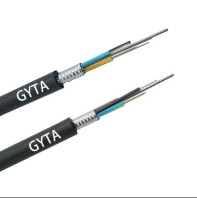 China Outdoor Underground Cable GYTA 144 Core Fiber Optical Cable Loose Tube Stranded Armoured for sale