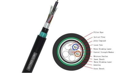 China Direct Buried Fiber Optic Cable GYTA53 with SZ Stranded Loose Tube and Steel Tape Armored for 2-144 Cores for sale