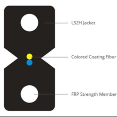 China GJXH 2 Cores LSZH Sheath Bow Shape FTTH Fiber Drop Cable for Indoor Wiring for sale