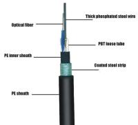 China 1550nm Outdoor Armored Fiber Optic Cable 24 Strand GYTY53 for sale