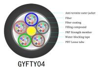 China Outdoor Anti Rodent Fiber Optic Cable GYFTY04 12 Core For Aerial for sale