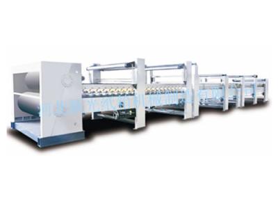 China SM-F Double Facer Corrugated Board Machine - 1400-2500mm Width, 16 Heating Plates for 3/5/7 Layer Production for sale