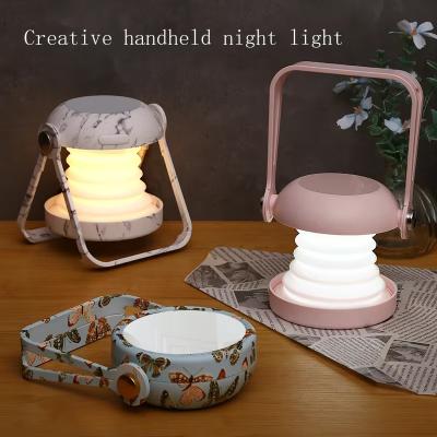China Three Dimming LED Folding Table Lamp 5W Portable Table Light With Cosmetic Mirror for sale