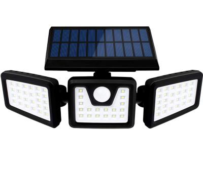 China Rotating Solar Wall Light Three Head Body Sensor LED Light 800 Lumen for sale