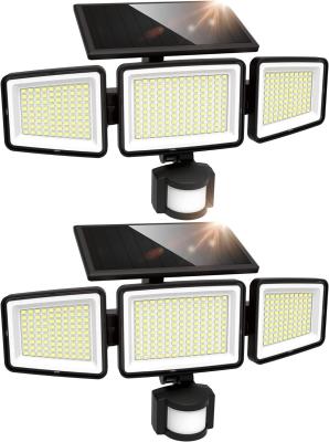 China 3000 Lumen Solar Wall Light 3 Head Body Motion Sensor Light 8W for sale
