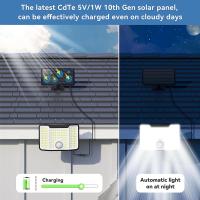 China IP44 Solar Outdoor Wall Light 3000 Lumen High Brightness LED Light Durable For Gardens And Streets for sale