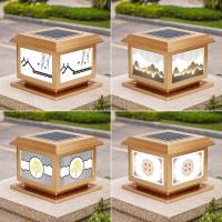 China 12W Solar Powered Pillar Lights Square Garden Column Lights Waterproof for sale